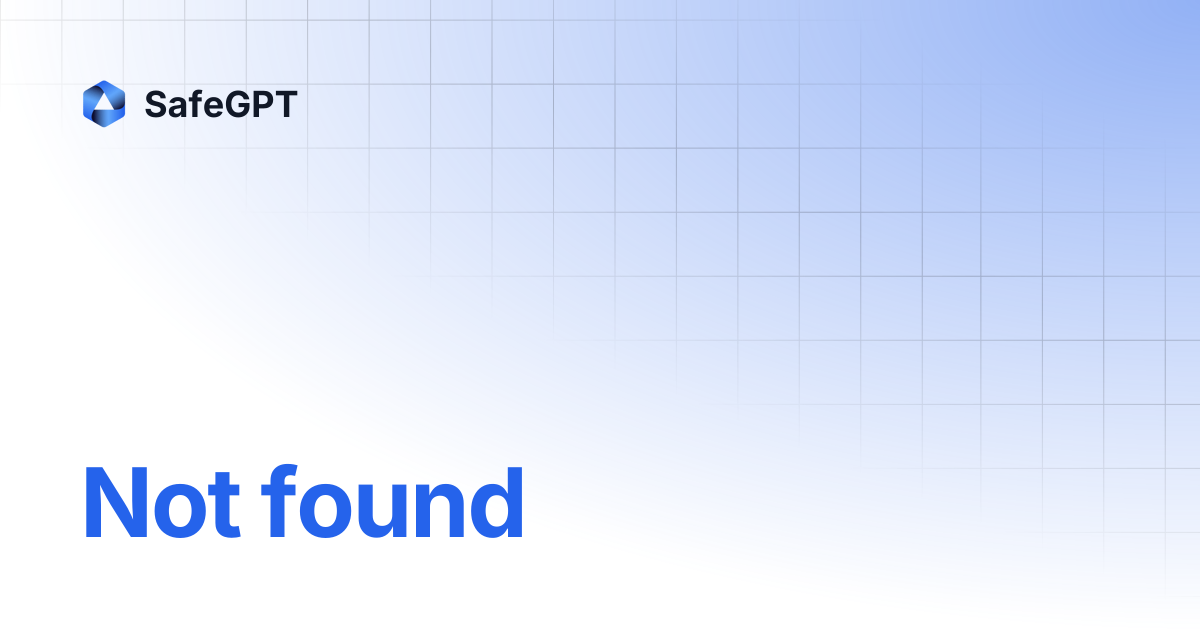 Welcome screen | SafeGPT EN | SafeGPT