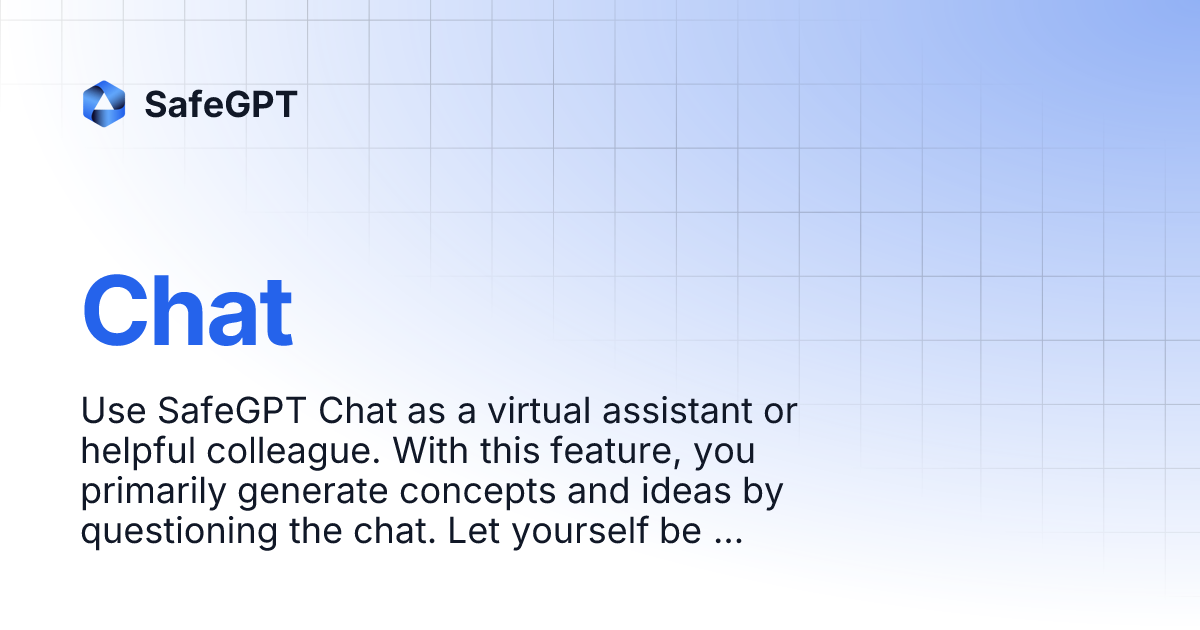 Chat | SafeGPT EN | SafeGPT